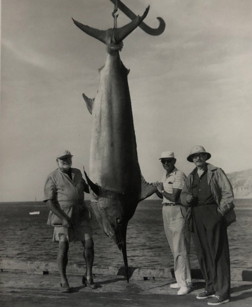 Ernest Hemingway (In Peru, with Marlin) print in colors - FineArt Vendor