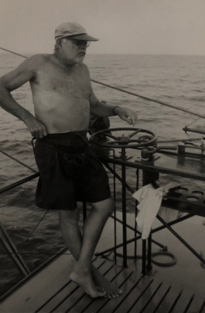 Ernest Hemingway (On the Bridge) print in colors - FineArt Vendor